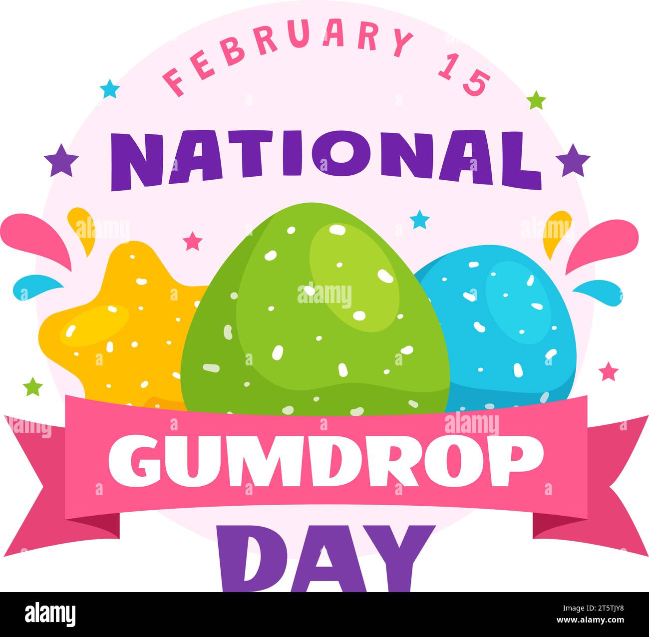 National Gumdrop Day Vector Illustration on February 15 with Delicious ...