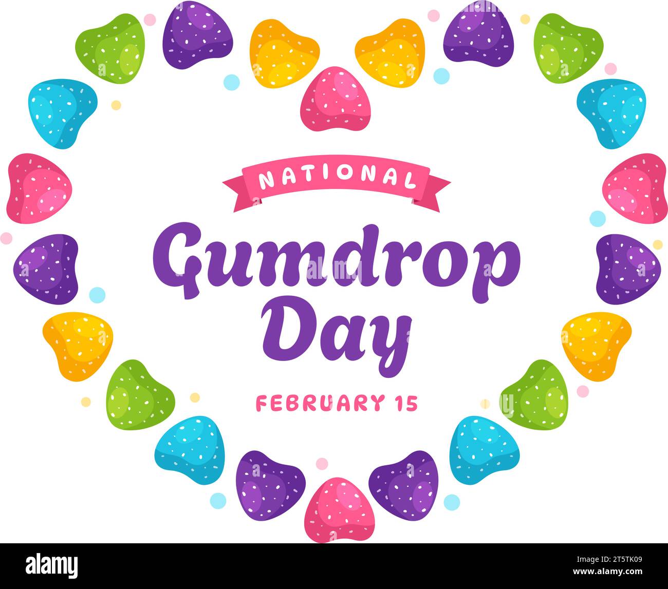 National Gumdrop Day Vector Illustration on February 15 with Delicious ...