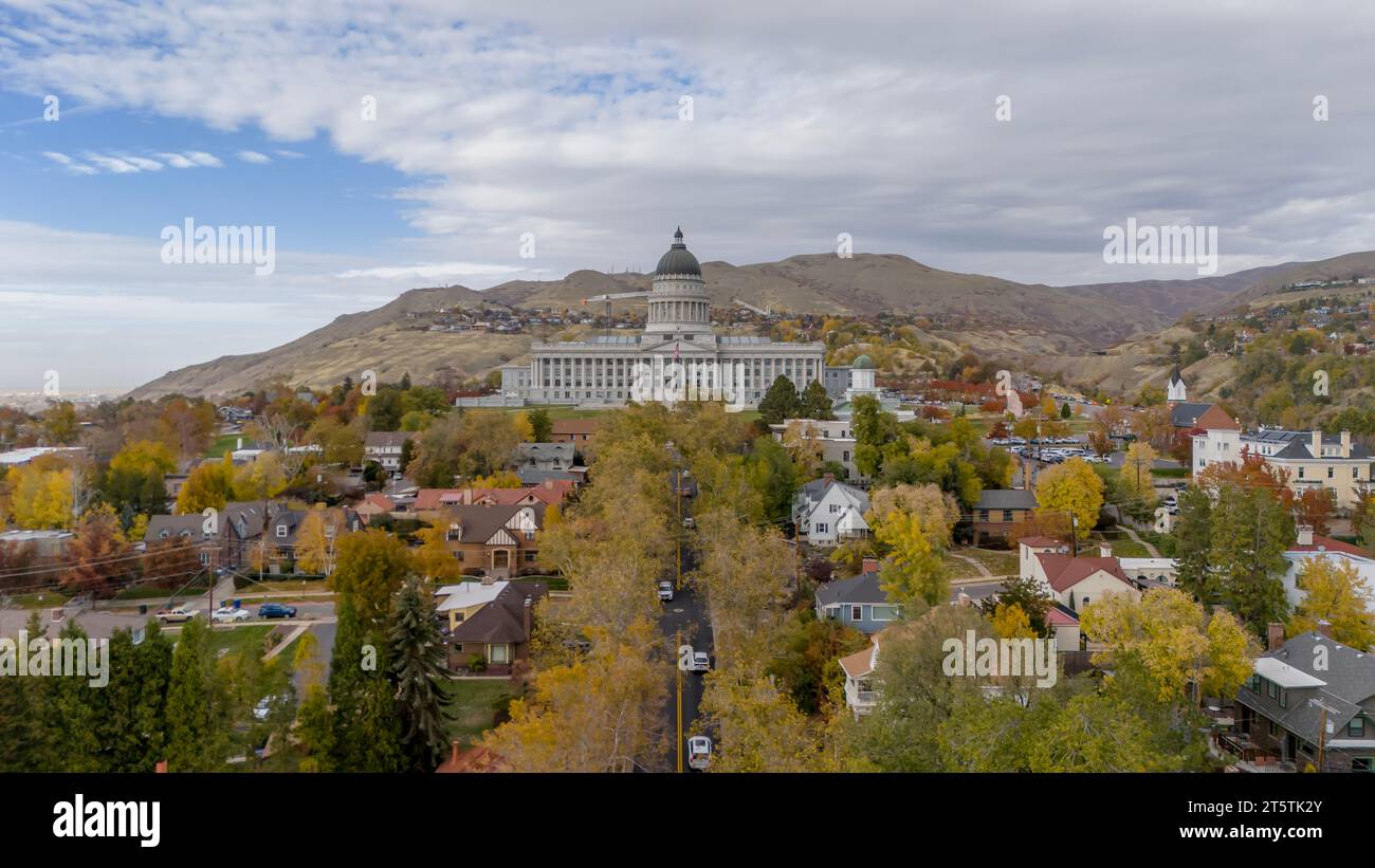 Salt Lake City, UT, USA. 6th Nov, 2023. Aerial view of the Utah State ...