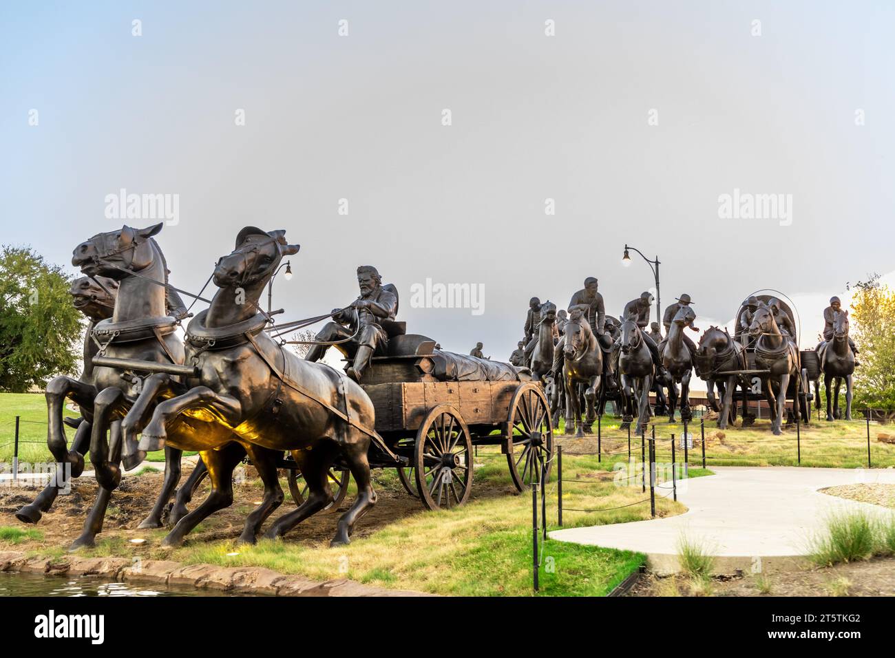 Oklahoma City, USA - October 25th, 2023: Paul Moore depict the Land Run ...