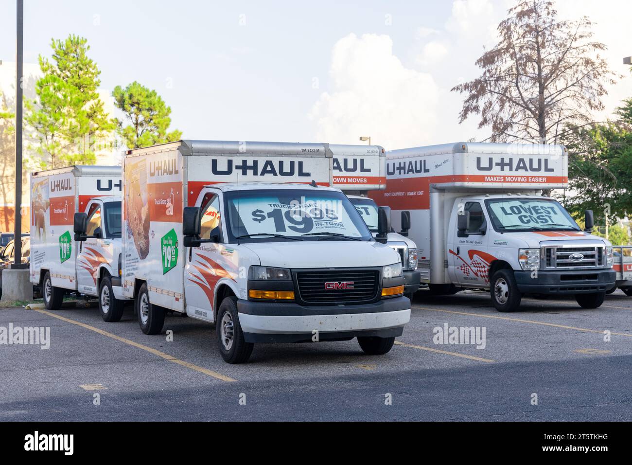 Oklahoma City, USA - October 25th, 2023: U-HAUL Truck parked at the pickup location at the ...