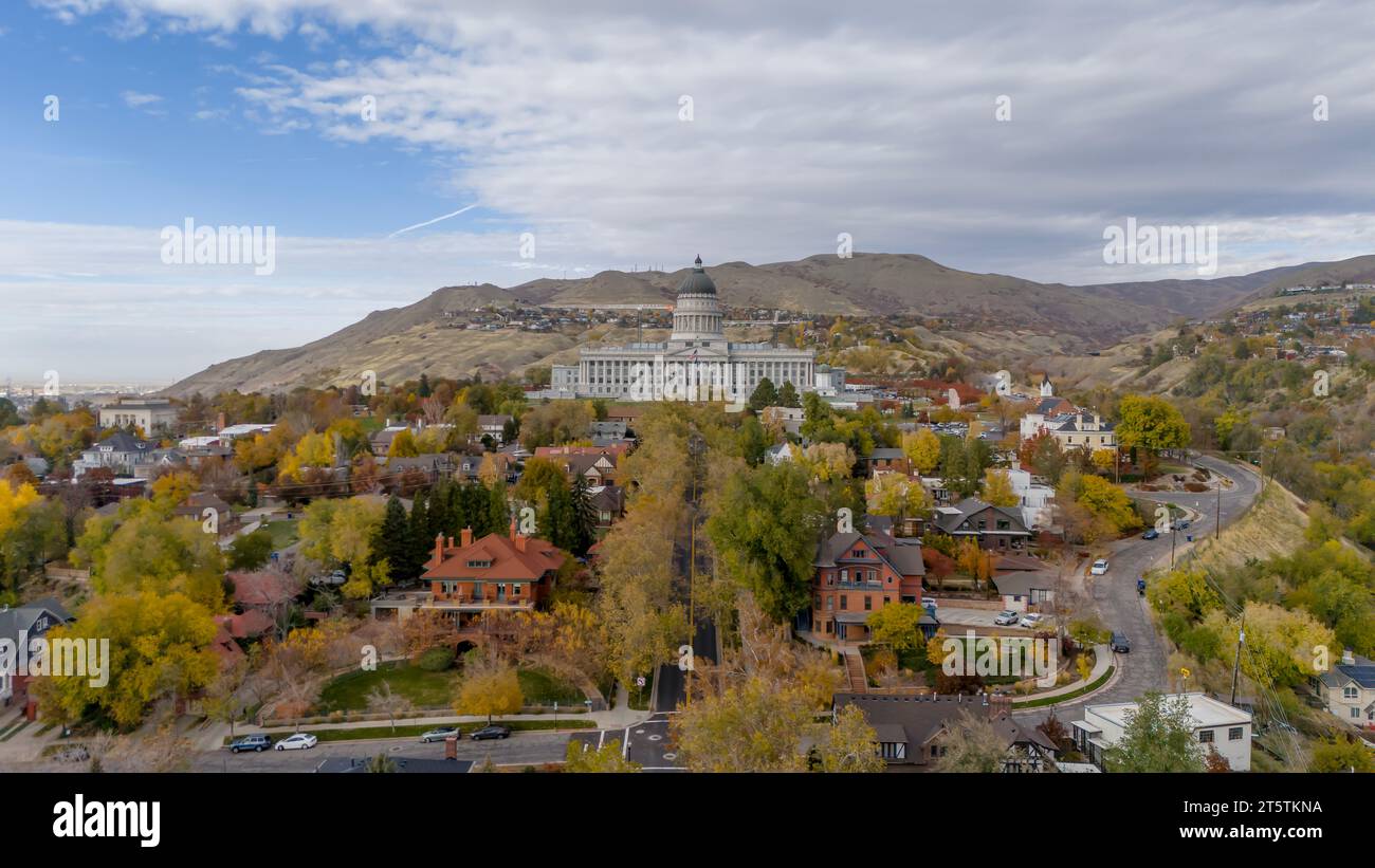 Salt Lake City, UT, USA. 6th Nov, 2023. Aerial view of the Utah State ...