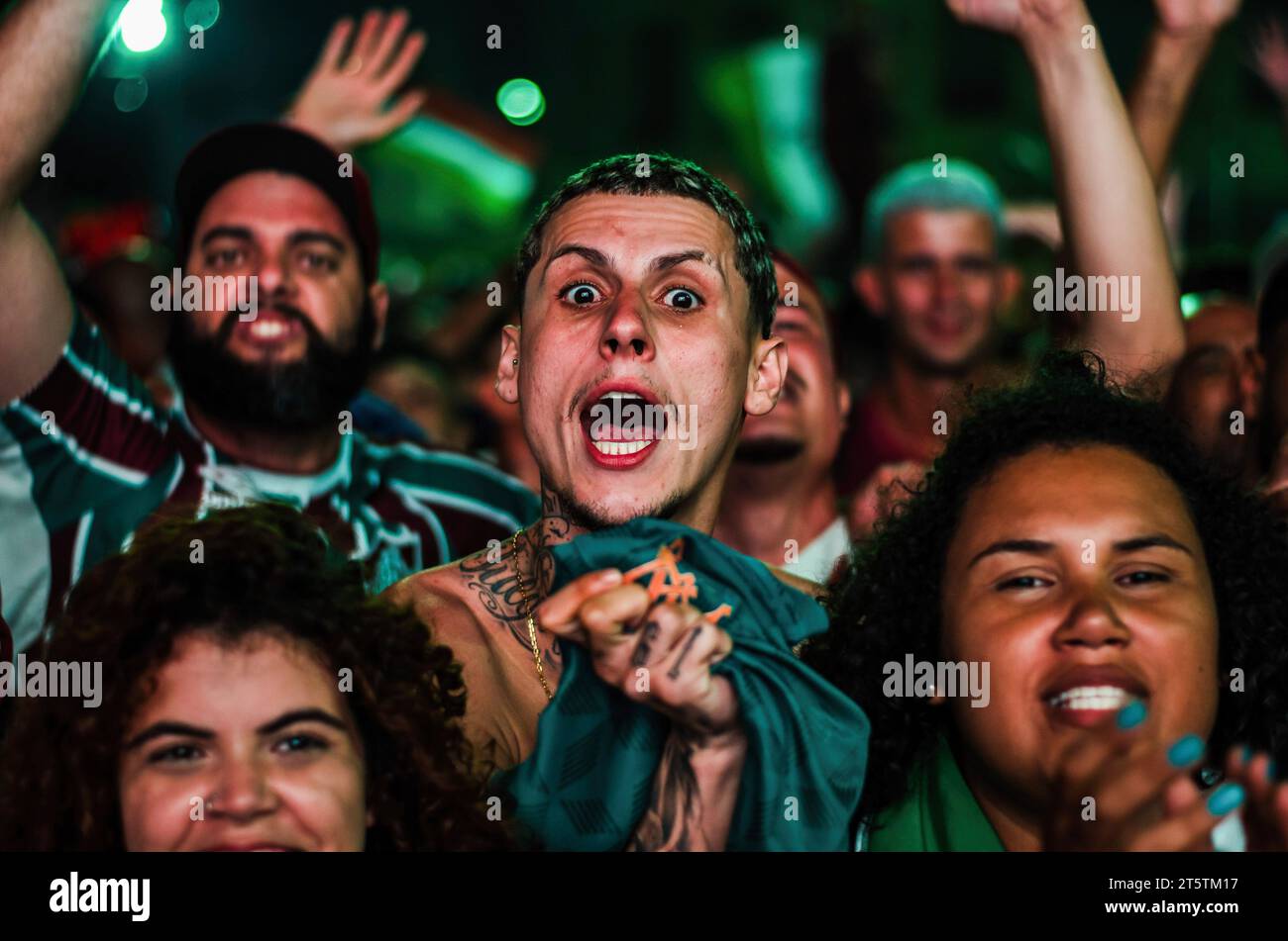 Rio De Janeiro, Brazil. 04th Nov, 2023. Fluminense fans celebrate the ...