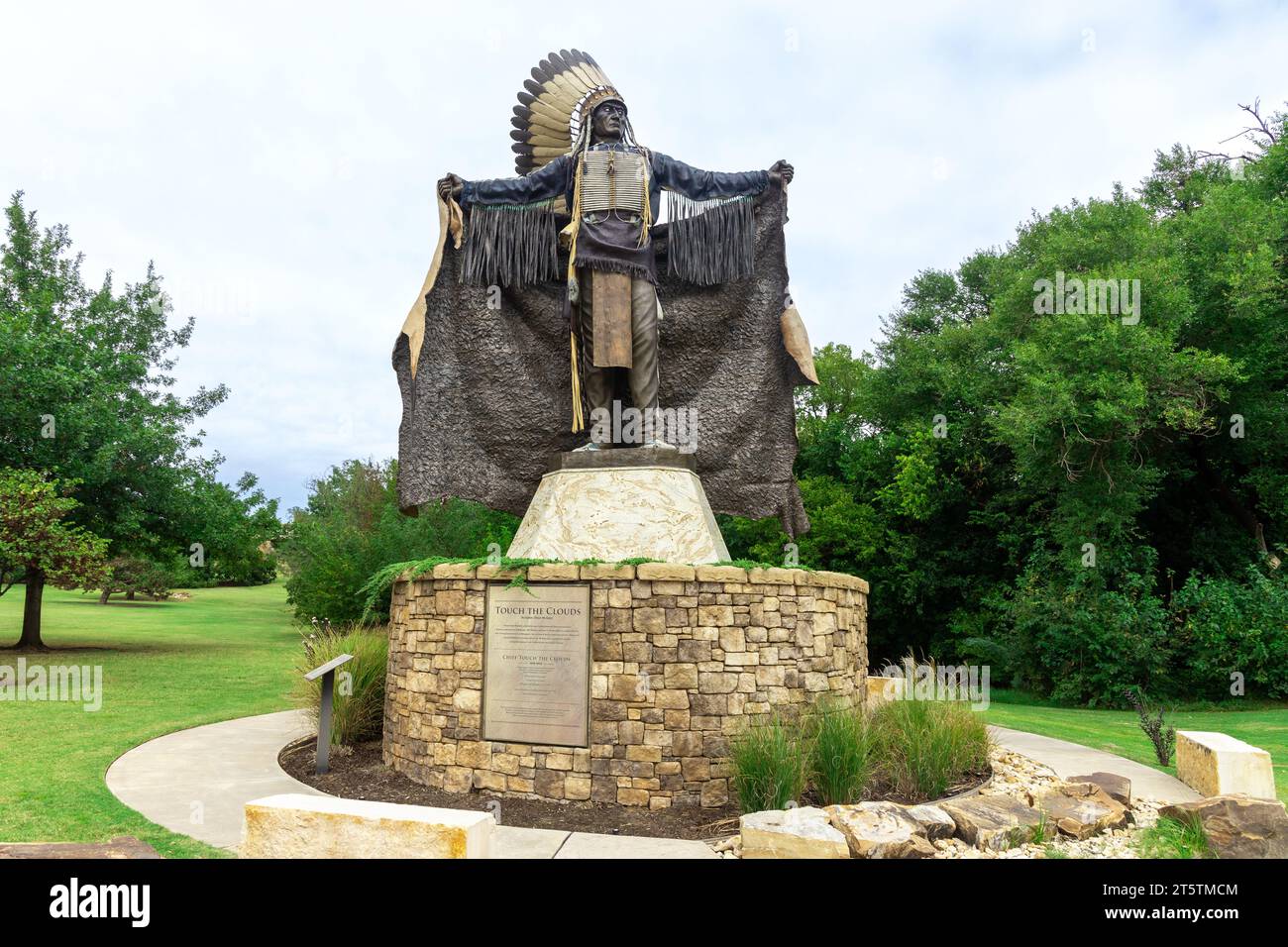 Oklahoma City, USA - October 25th, 2023: View of the Touch the clouds monument of University of ...