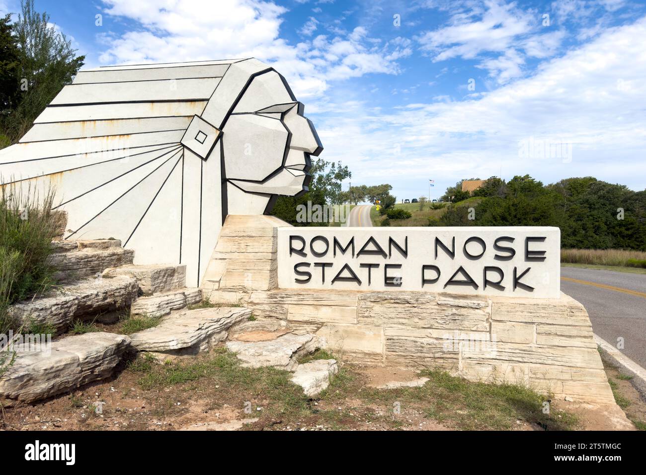 Watonga, Oklahoma - October 25th, 2023: View of the entrance sign of ...