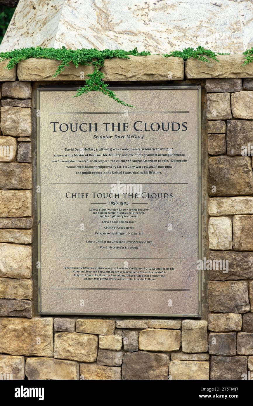 Oklahoma City, USA - October 25th, 2023: Information plaque on Chief ...