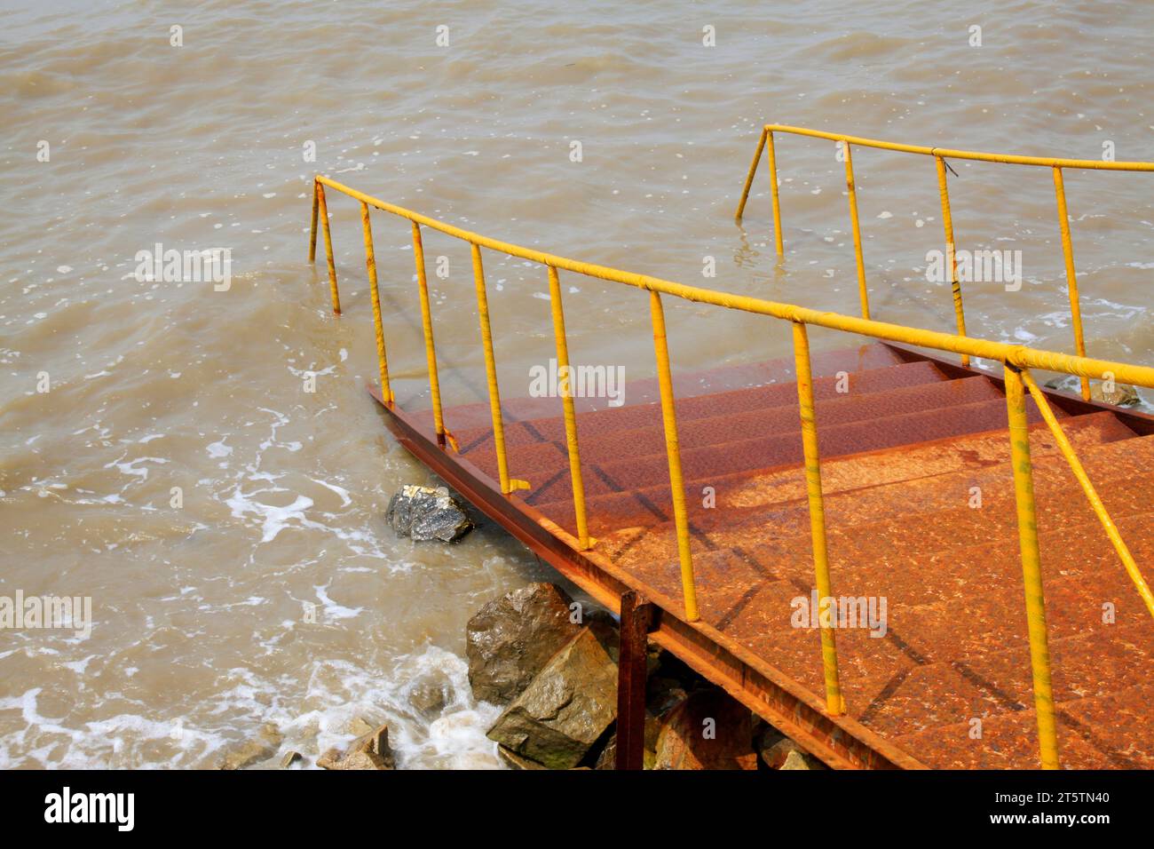 Bridge on the beach Stock Photo - Alamy