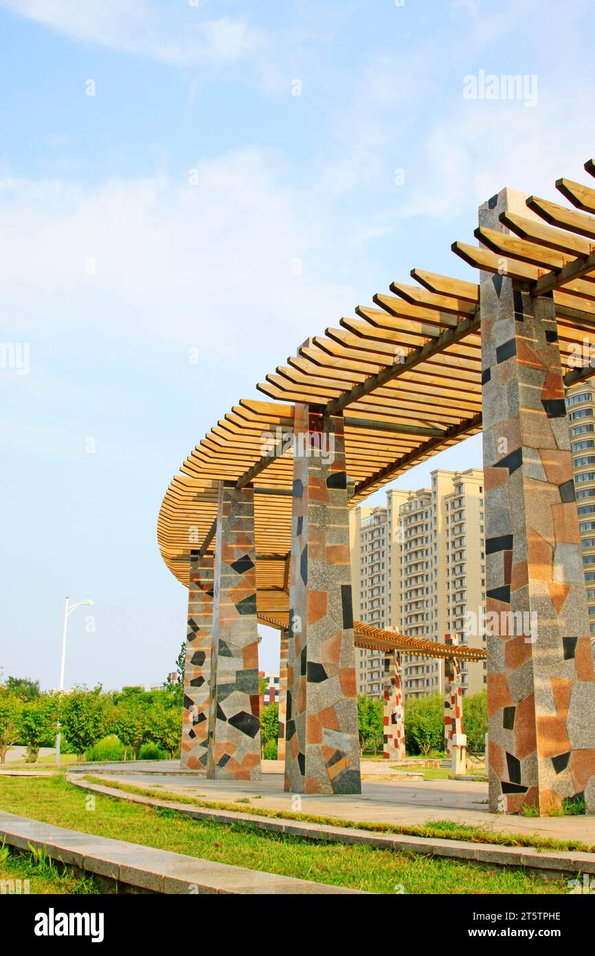 Wooden veranda and pillar Stock Photo - Alamy