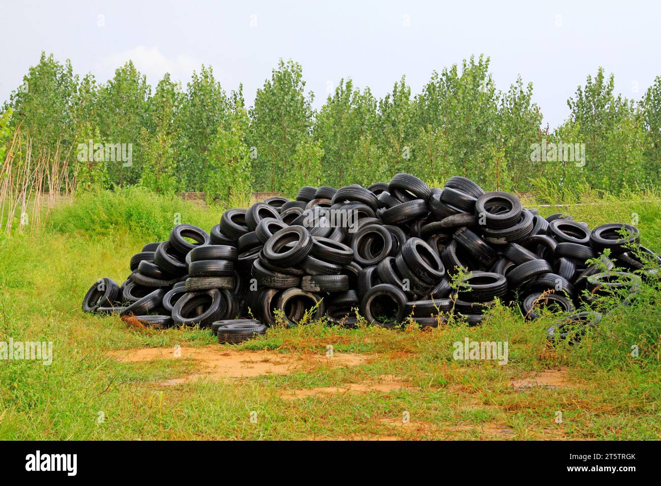 Piles of waste rubber tyre, closeup of photo Stock Photo - Alamy