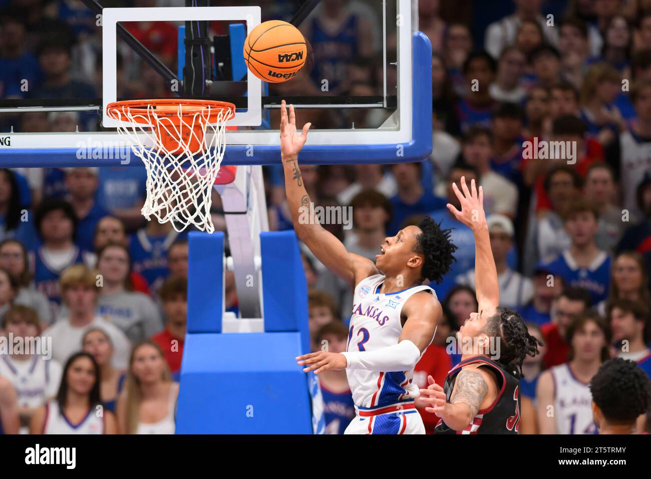 Kansas guard Elmarko Jackson goes up for two points past North Carolina ...