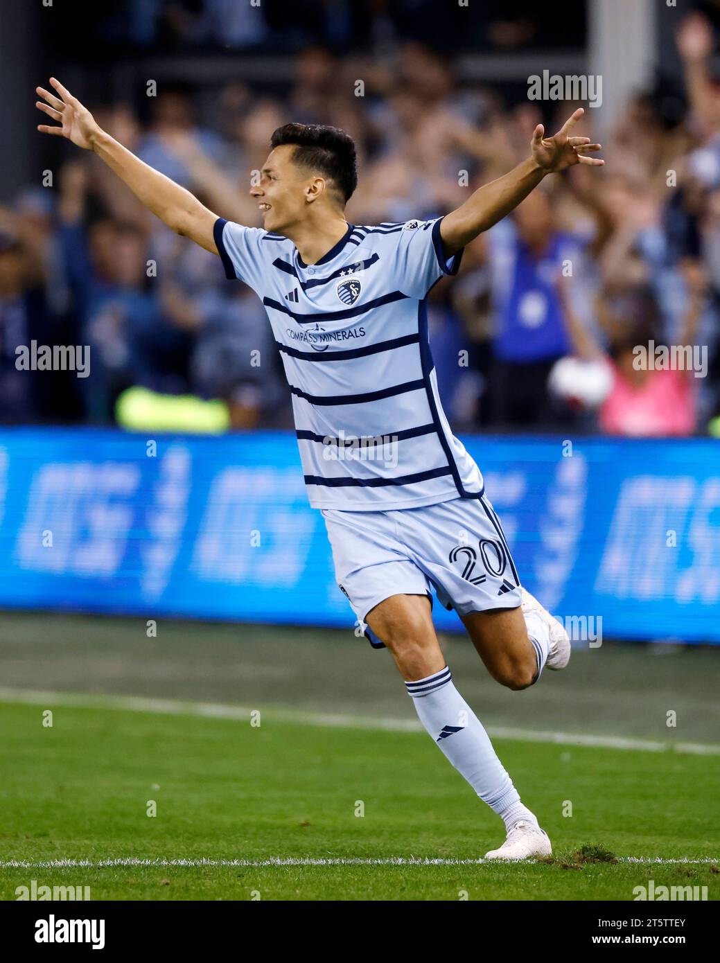 Sporting Kansas City forward Dániel Sallói (20) celebrates his team's ...