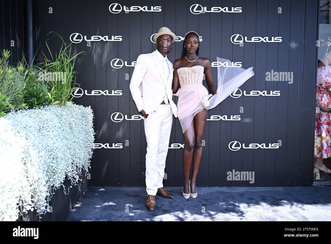 Melbourne, Australia. 07th Nov, 2023. Samuel Elkhier and Adut Akech ...