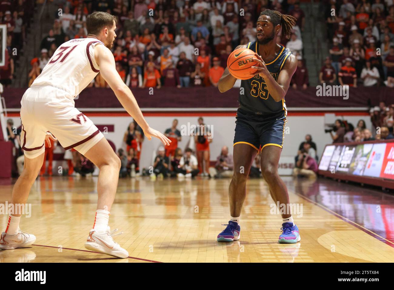 Blacksburg, Virginia, USA. 6th Nov, 2023. Coppin State Eagles forward ...