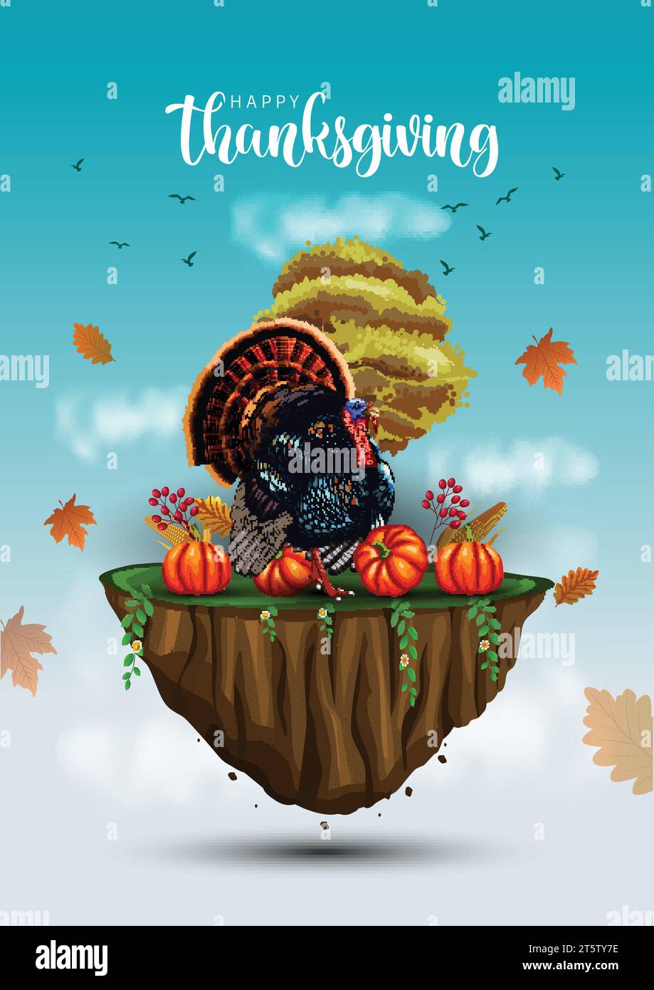 happy thanksgiving poster design. abstract vector illustration Stock ...