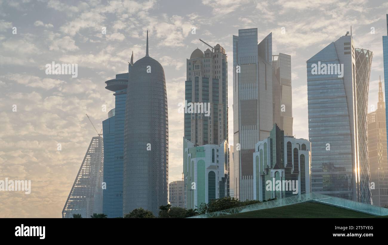 beautiful doha skyline, with many offices and residential towers Stock ...