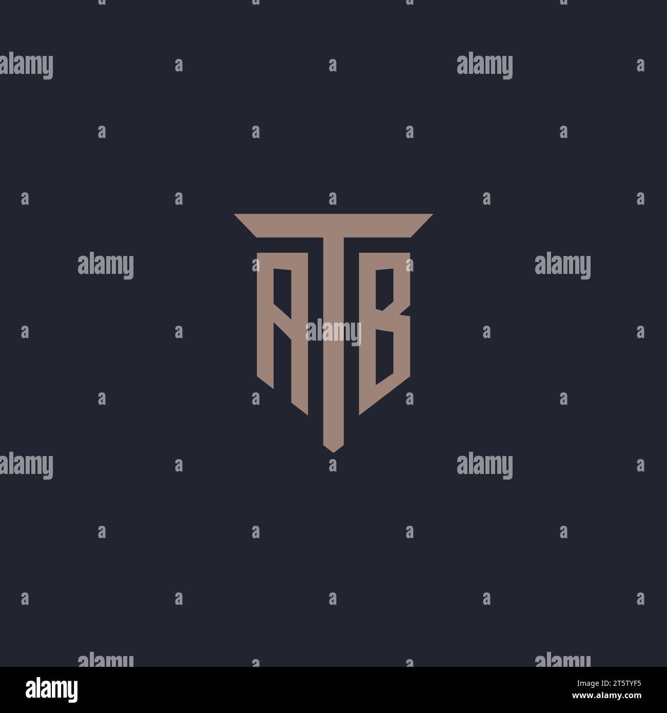 AB initial logo monogram with pillar icon design vector Stock Vector ...
