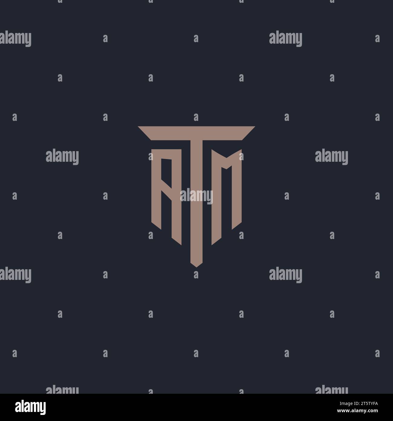 AM initial logo monogram with pillar icon design vector Stock Vector ...