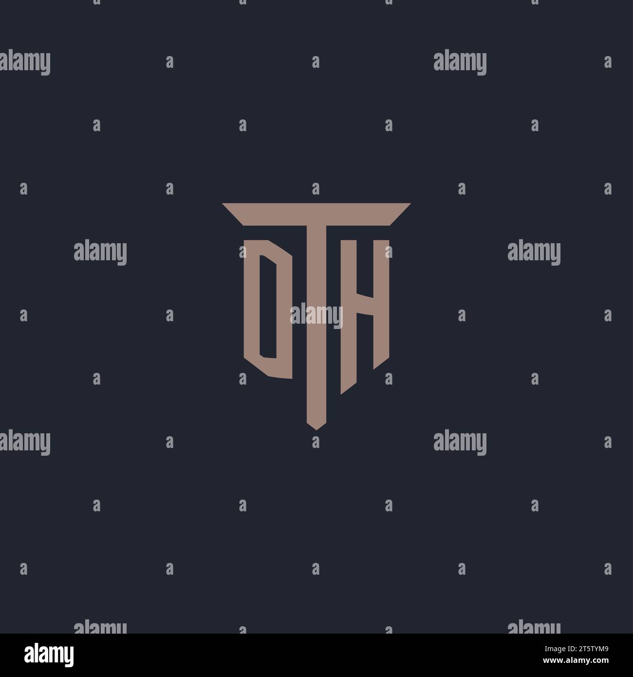 DH initial logo monogram with pillar icon design vector Stock Vector ...