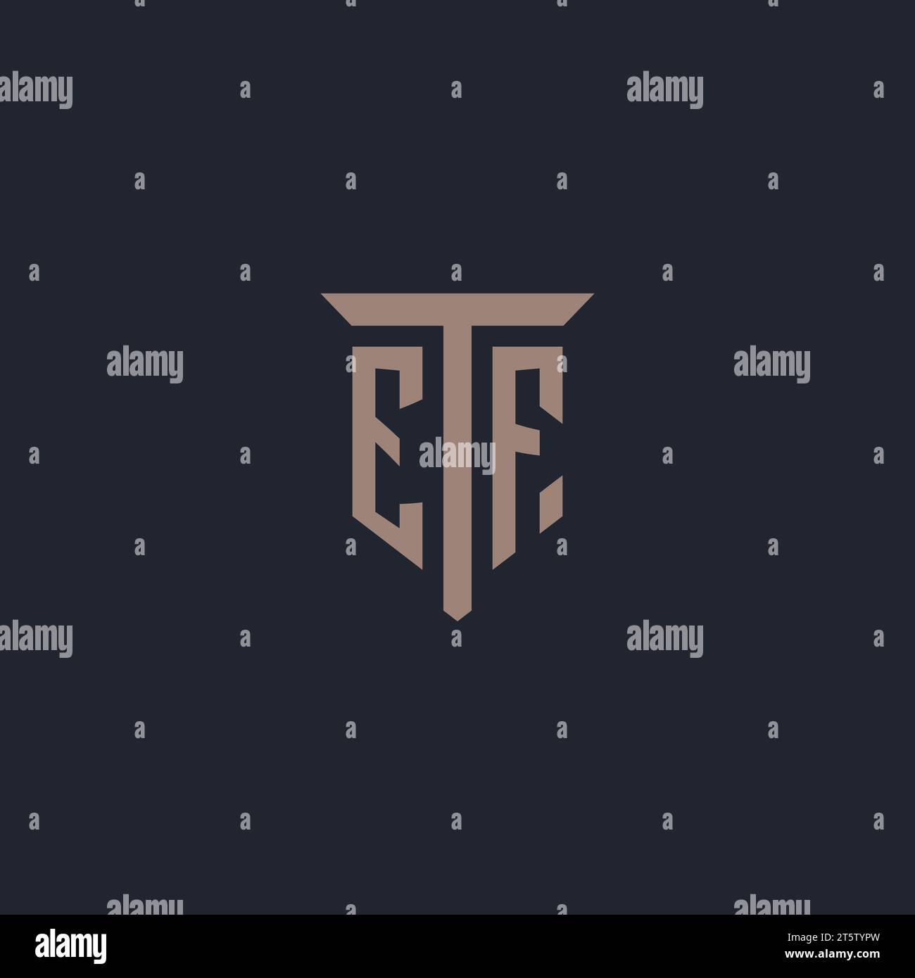 EF initial logo monogram with pillar icon design vector Stock Vector ...