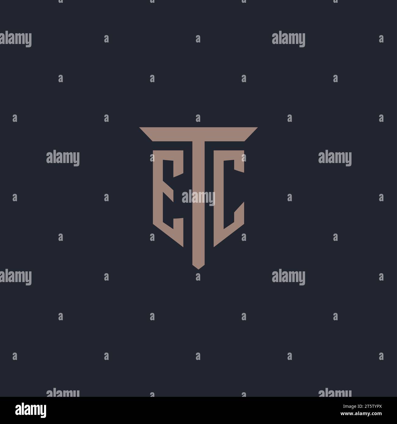EC initial logo monogram with pillar icon design vector Stock Vector ...