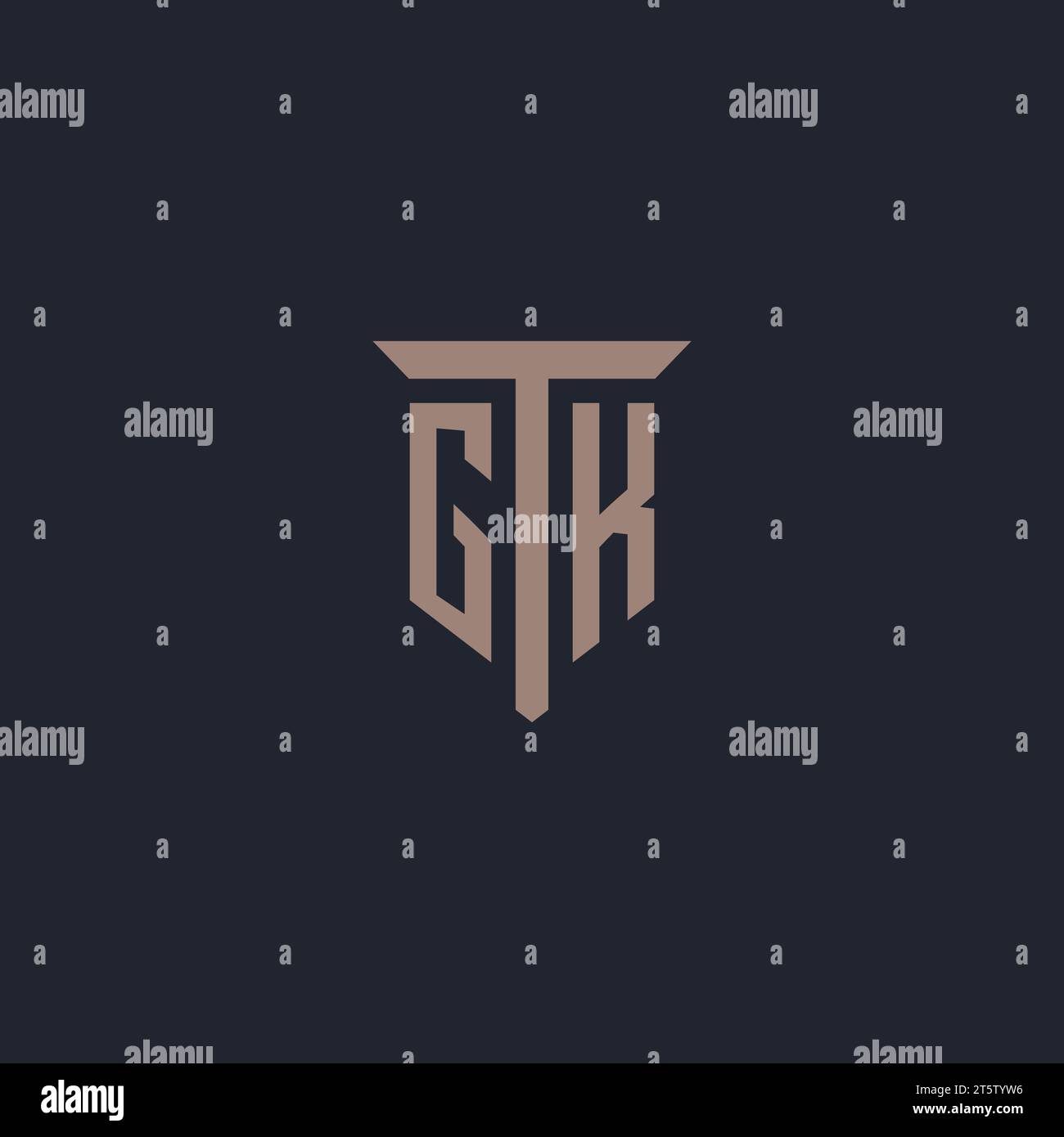 GK initial logo monogram with pillar icon design vector Stock Vector ...