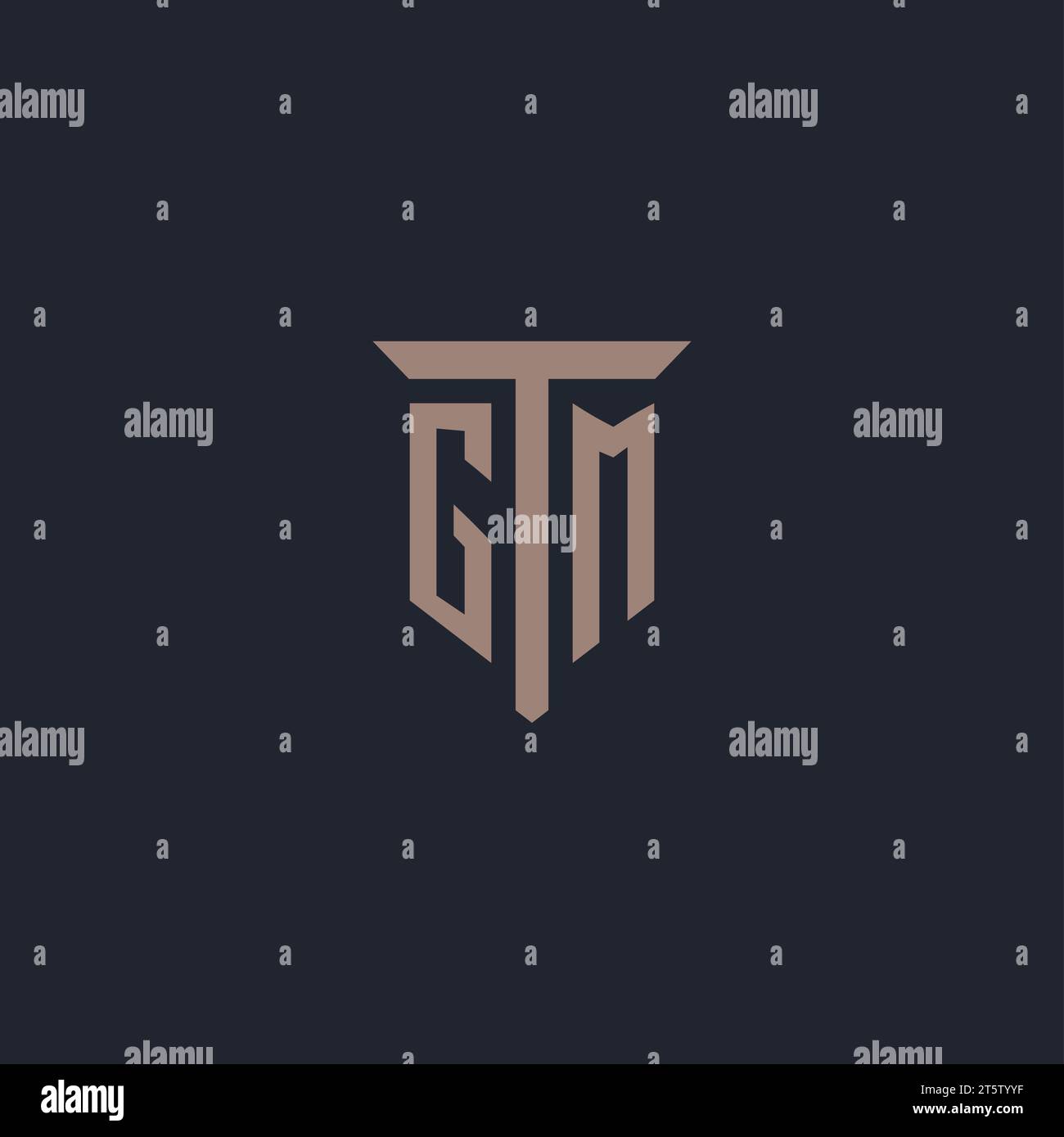 GM initial logo monogram with pillar icon design vector Stock Vector ...