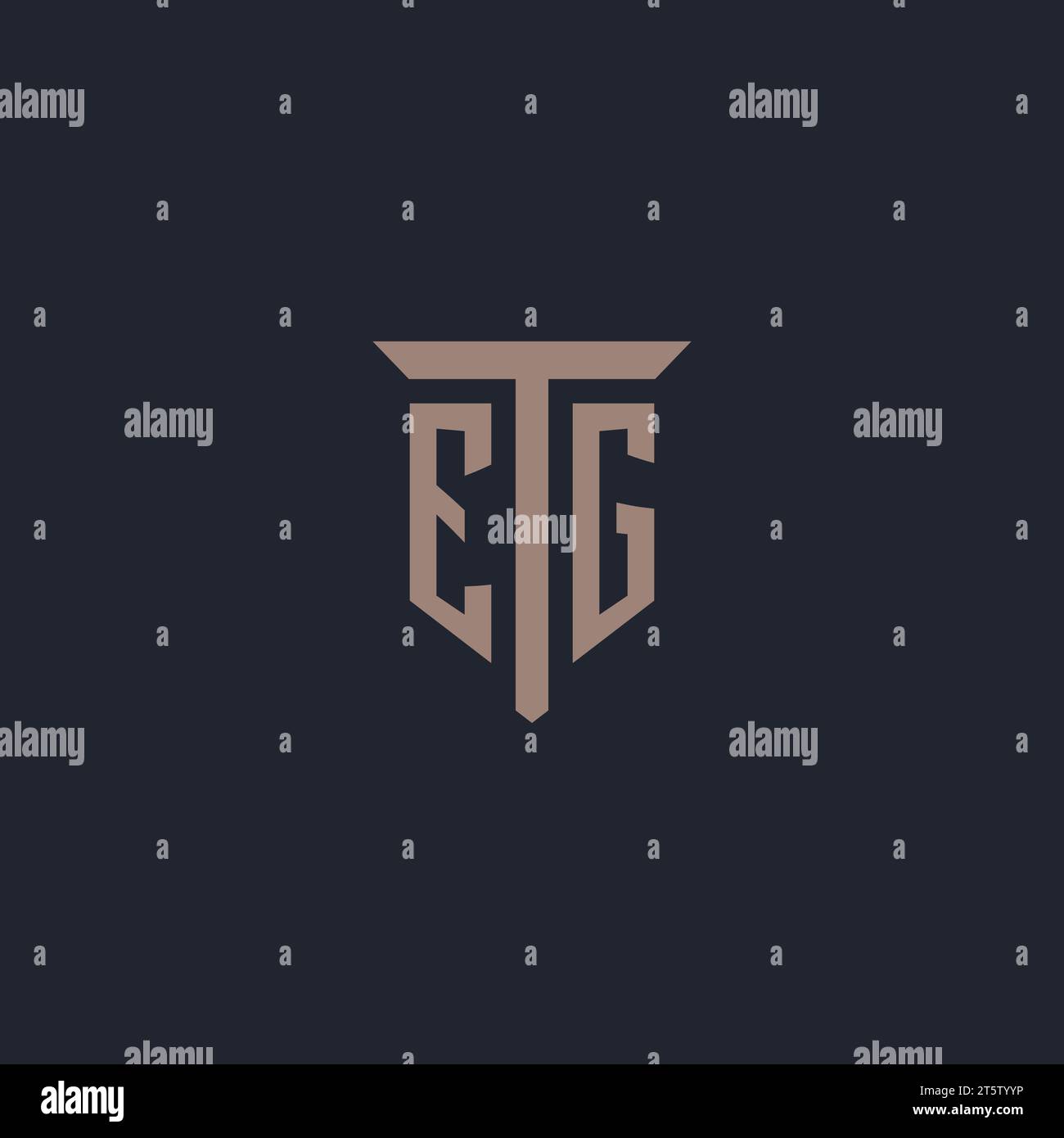 EG initial logo monogram with pillar icon design vector Stock Vector ...