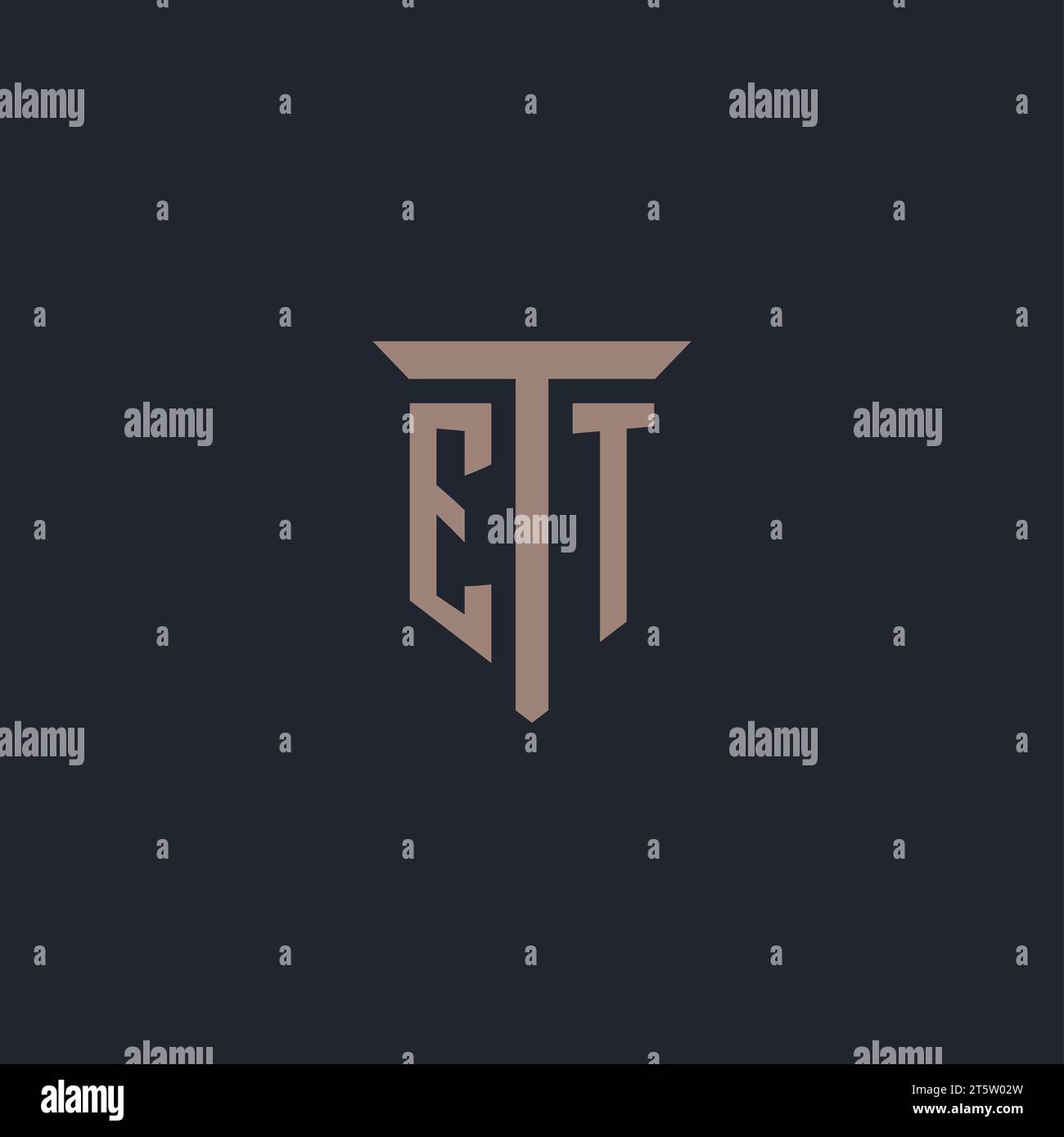 ET initial logo monogram with pillar icon design vector Stock Vector ...