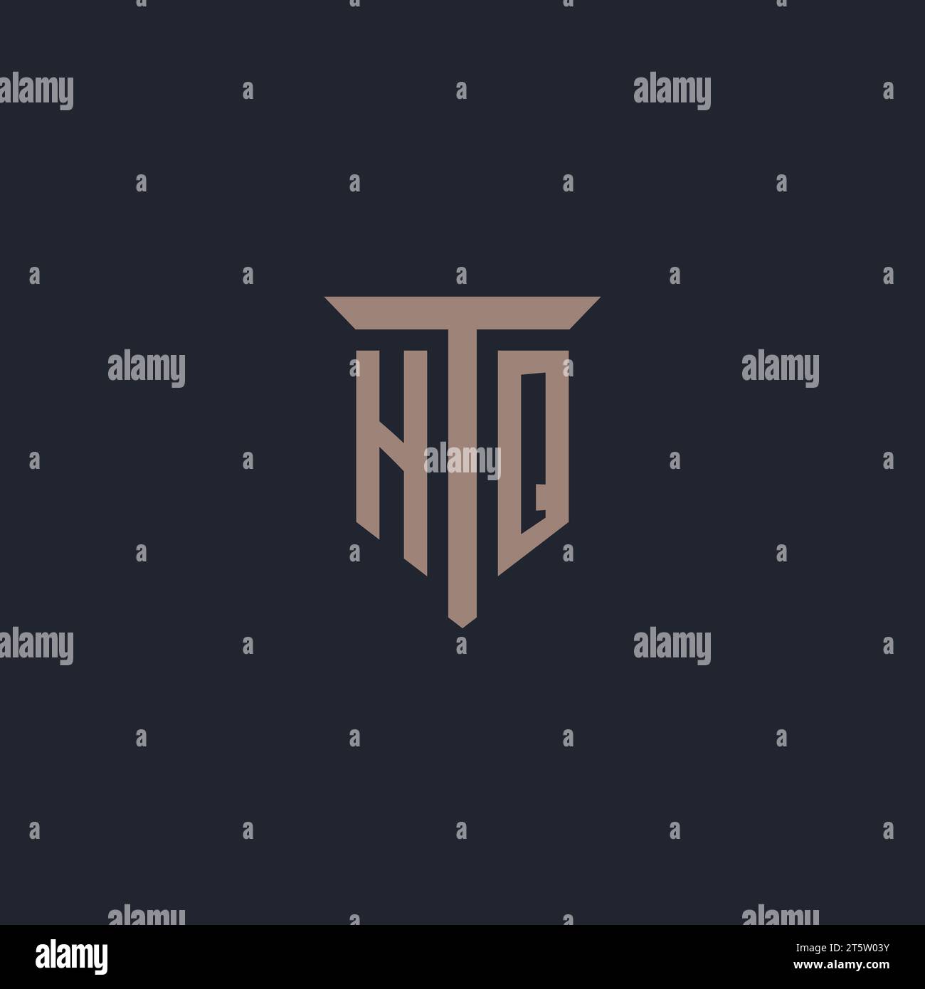 HQ initial logo monogram with pillar icon design vector Stock Vector ...