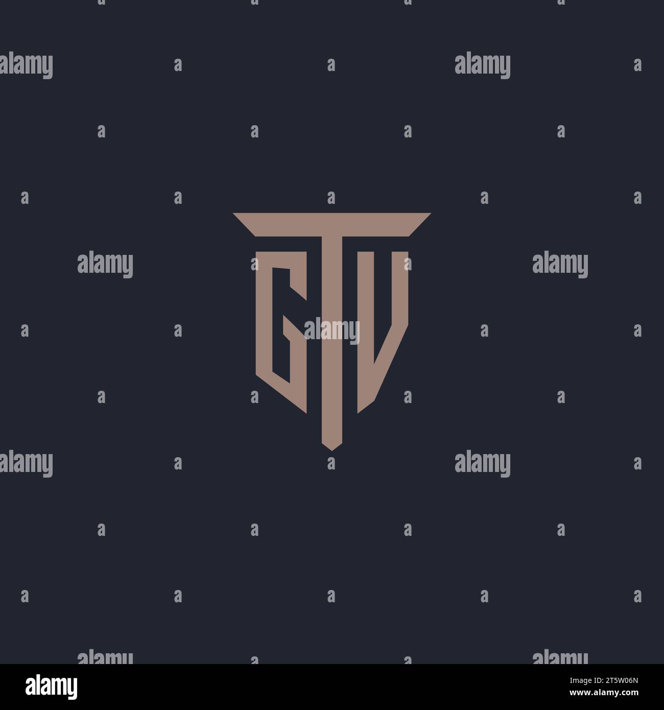 GV initial logo monogram with pillar icon design vector Stock Vector ...