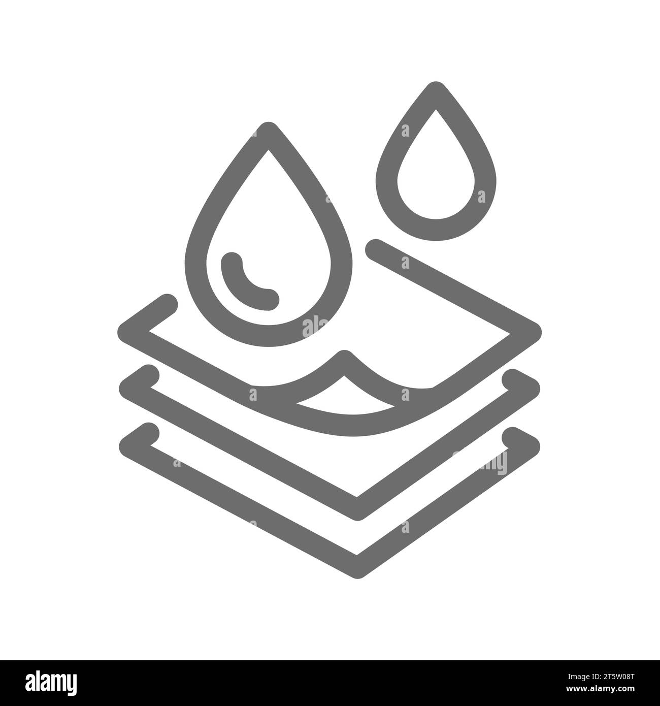 Absorbent, absorption layer material line icon. Waterproof or absorbing ...