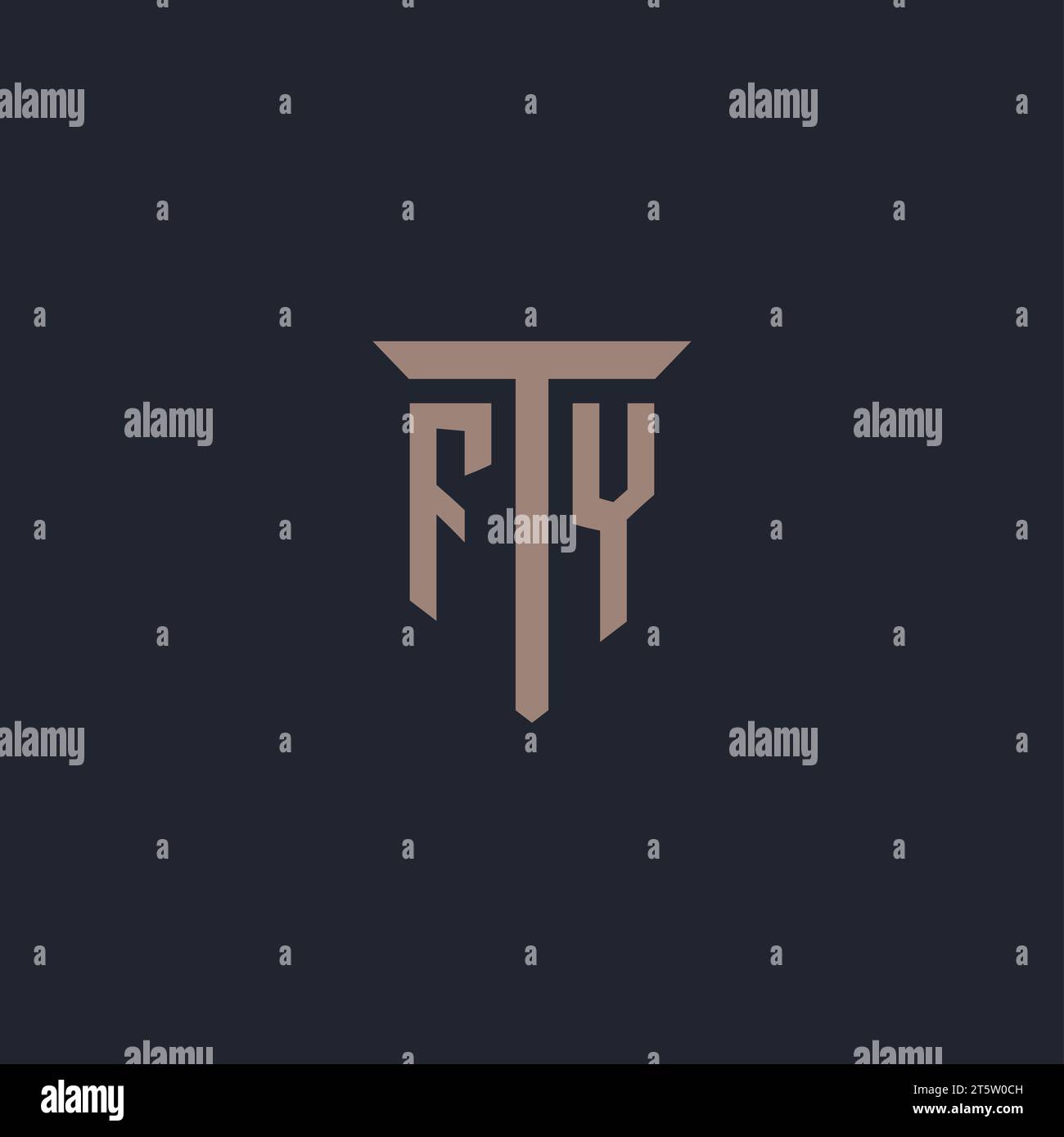 FY initial logo monogram with pillar icon design vector Stock Vector ...