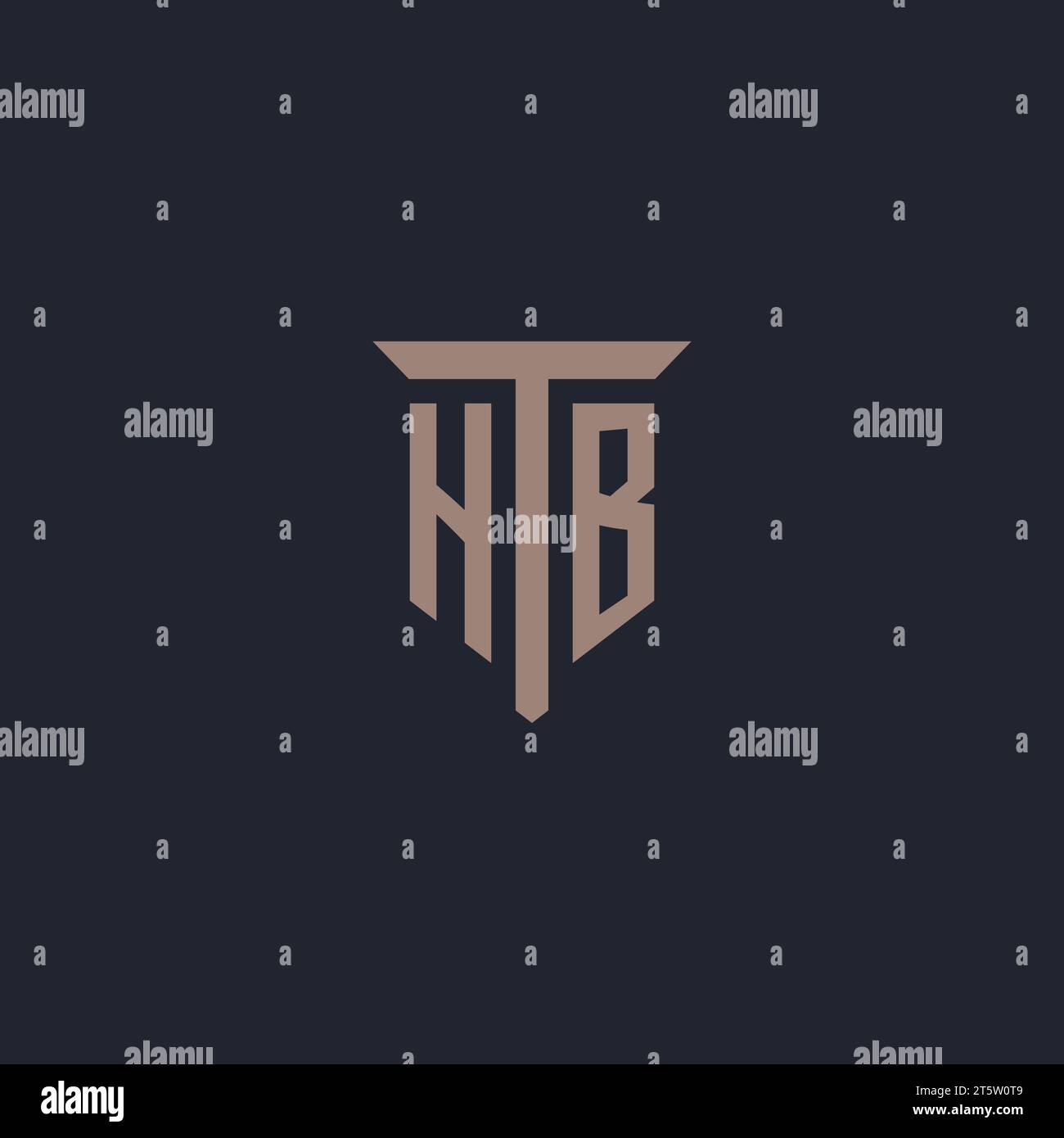 HB initial logo monogram with pillar icon design vector Stock Vector ...