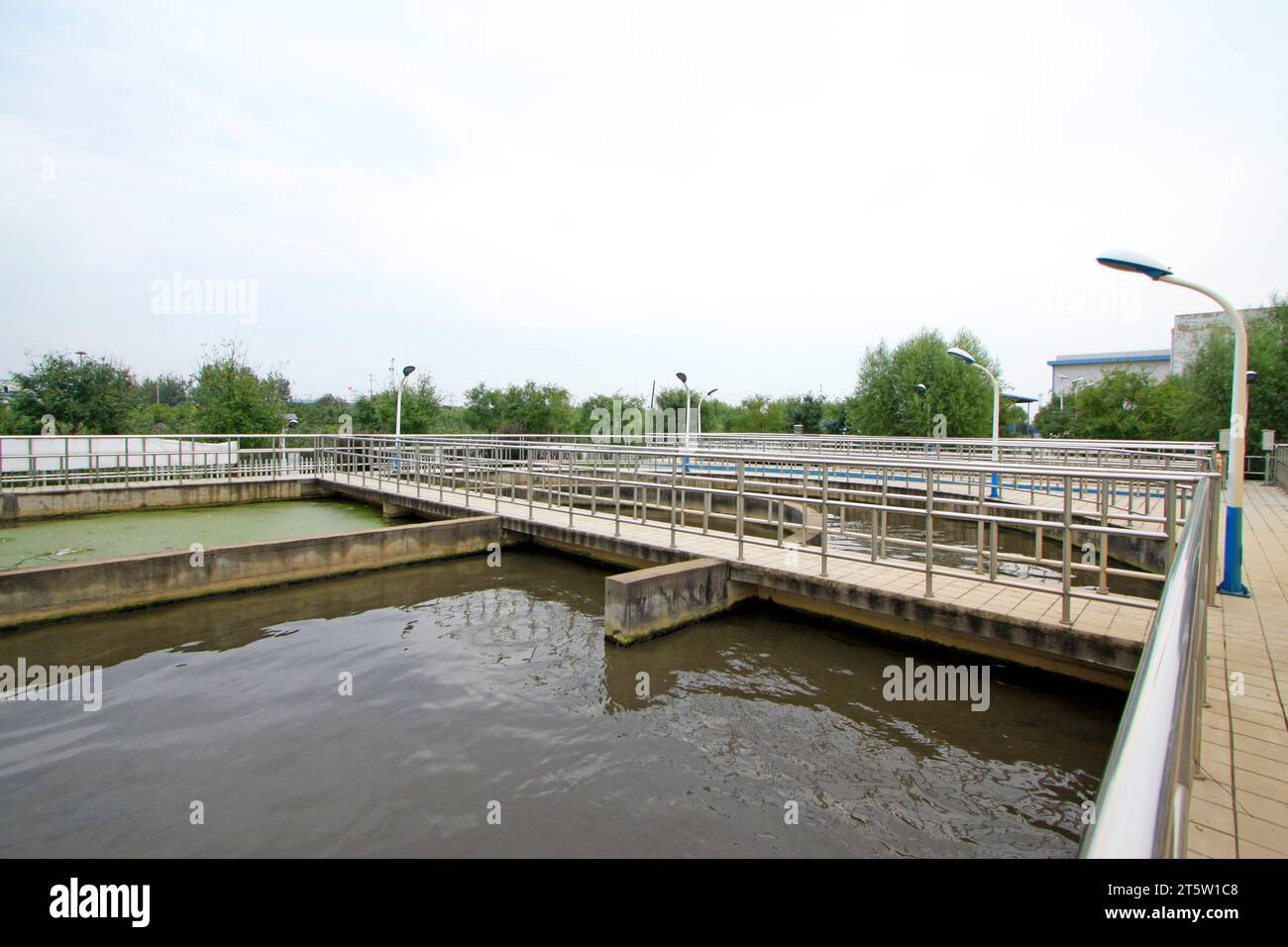 Sewage treatment plant oxidation ditch, closeup of photo Stock Photo ...