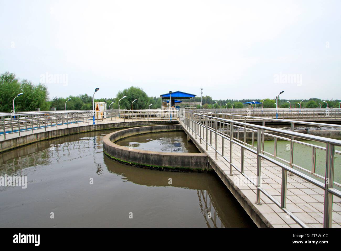 Sewage treatment plant oxidation ditch, closeup of photo Stock Photo ...