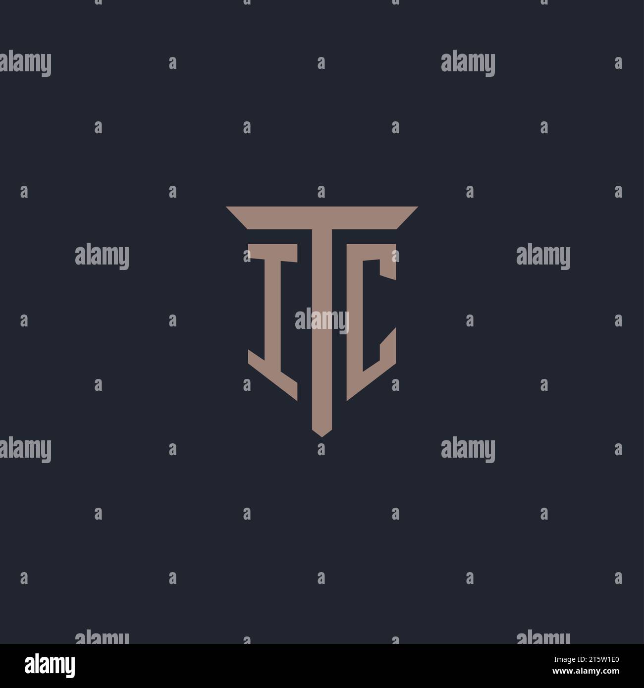 IC initial logo monogram with pillar icon design vector Stock Vector ...