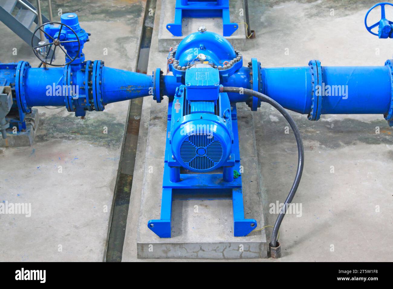 Water supply pump station of mechanical equipment, closeup of photo ...