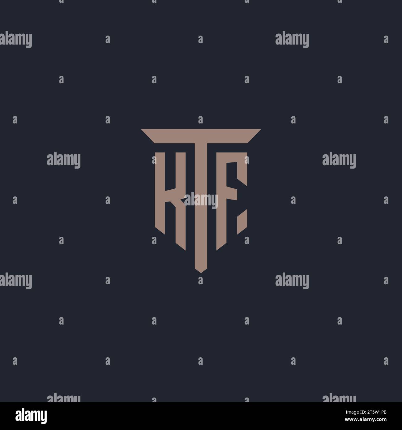 KF initial logo monogram with pillar icon design vector Stock Vector ...