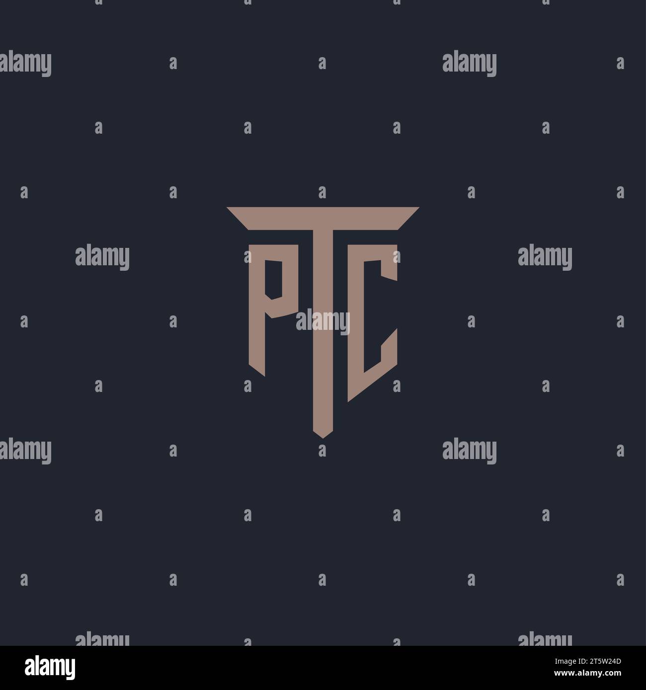 PC initial logo monogram with pillar icon design vector Stock Vector ...