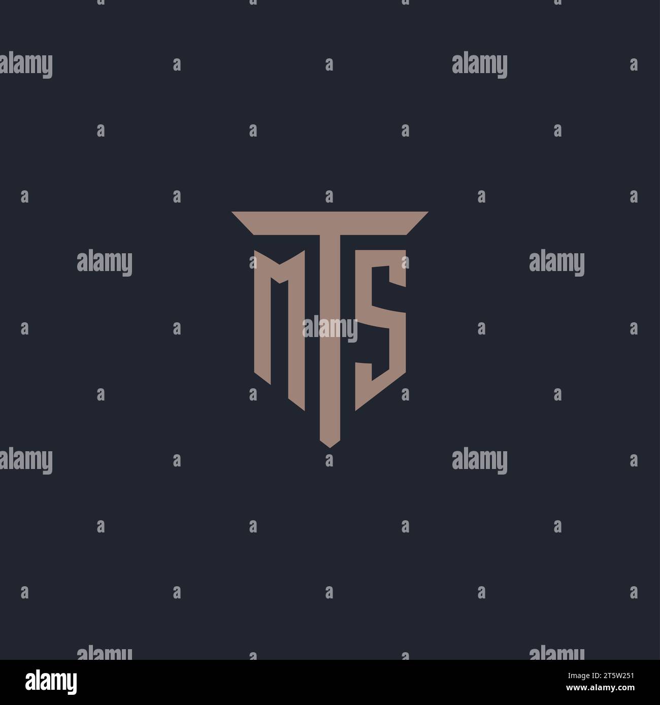 MS initial logo monogram with pillar icon design vector Stock Vector ...