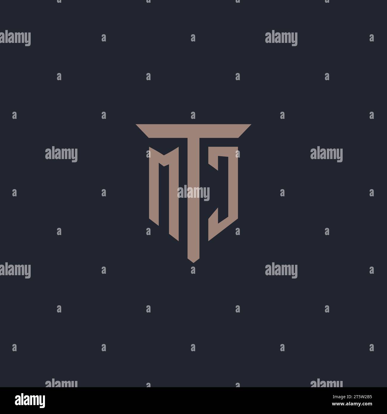 MJ initial logo monogram with pillar icon design vector Stock Vector ...