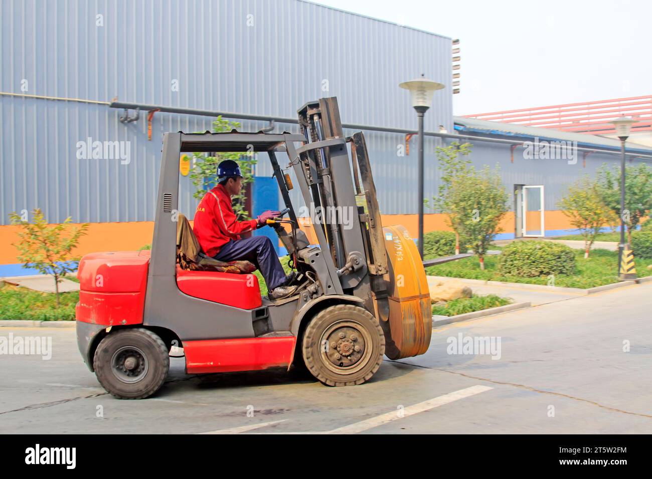 forklift transport strip steel Stock Photo - Alamy