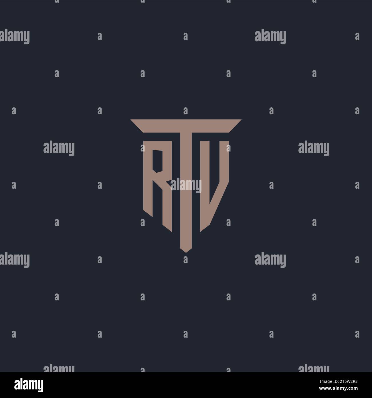 RV initial logo monogram with pillar icon design vector Stock Vector ...