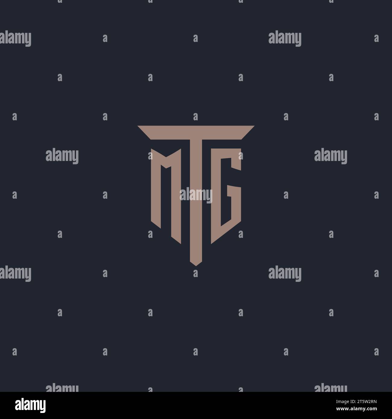 MG initial logo monogram with pillar icon design vector Stock Vector ...