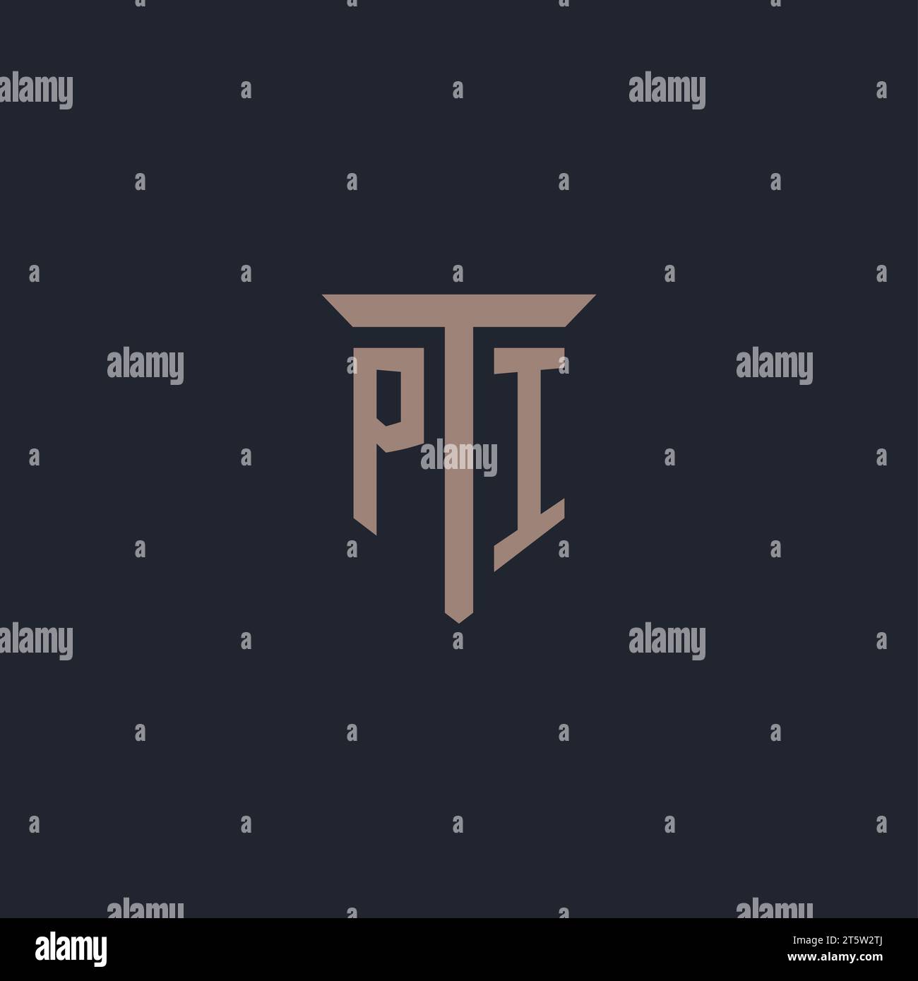 PI initial logo monogram with pillar icon design vector Stock Vector ...