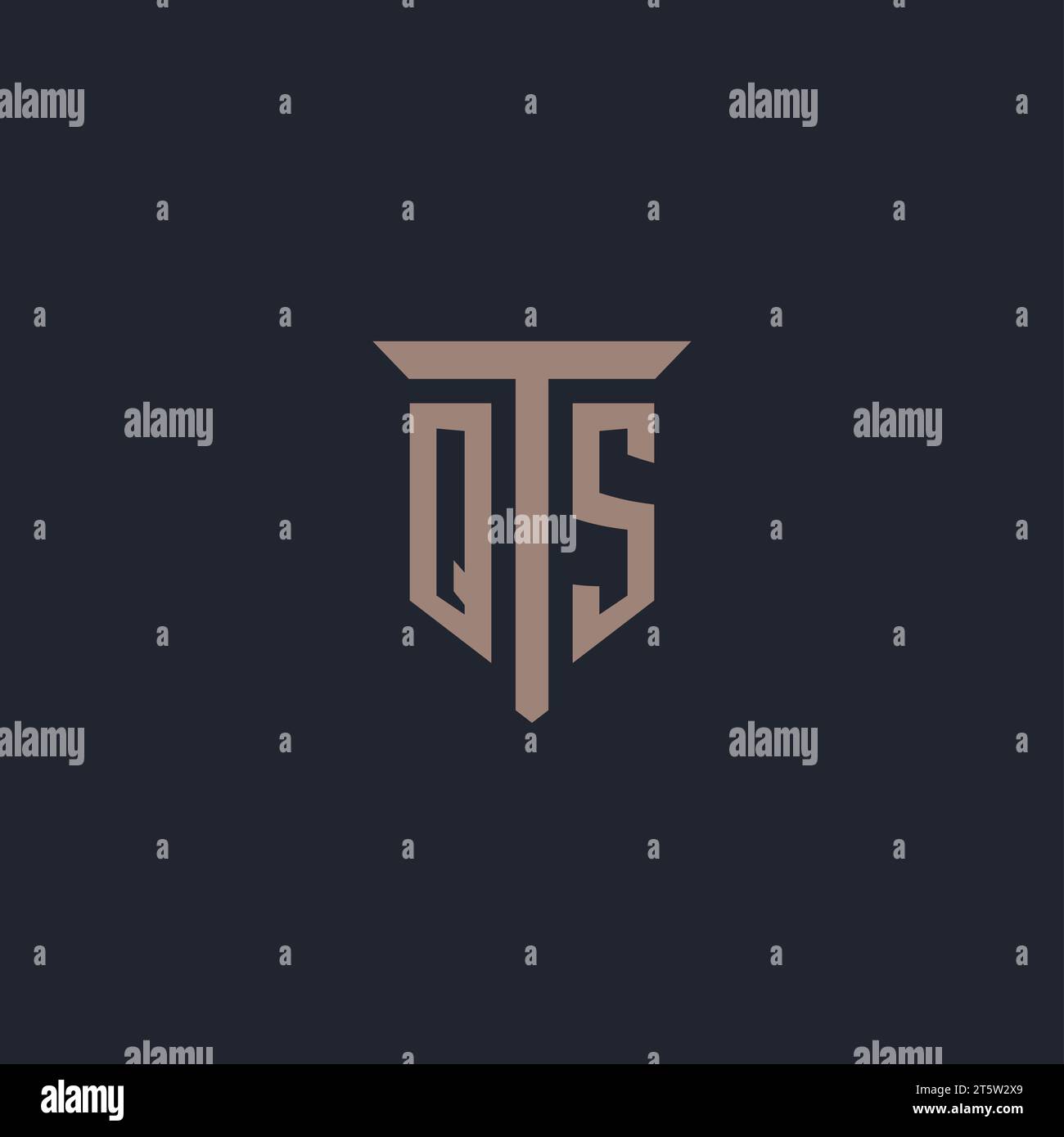 QS initial logo monogram with pillar icon design vector Stock Vector ...