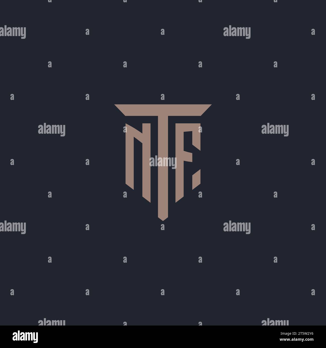 NF initial logo monogram with pillar icon design vector Stock Vector ...