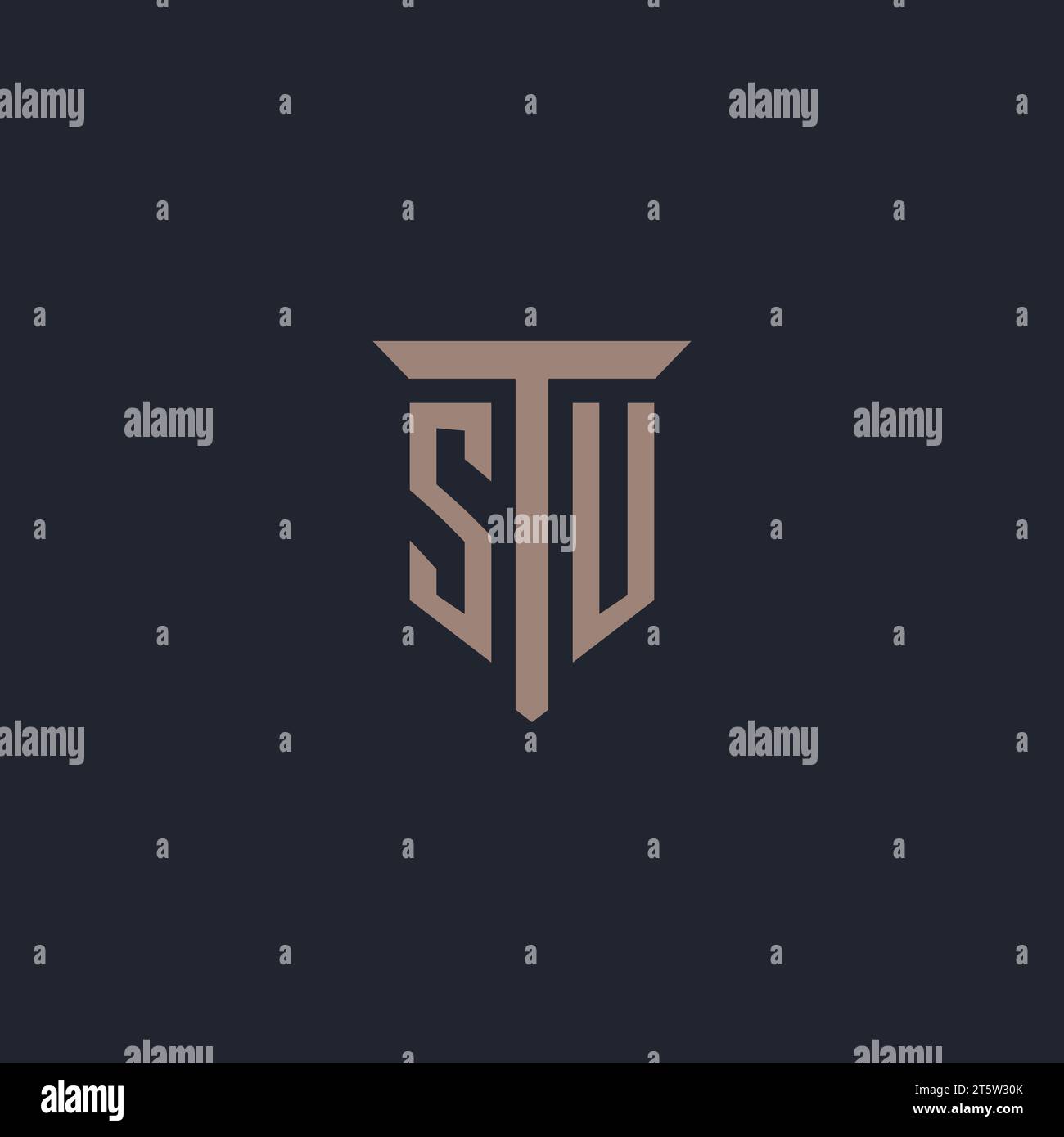 SU initial logo monogram with pillar icon design vector Stock Vector ...