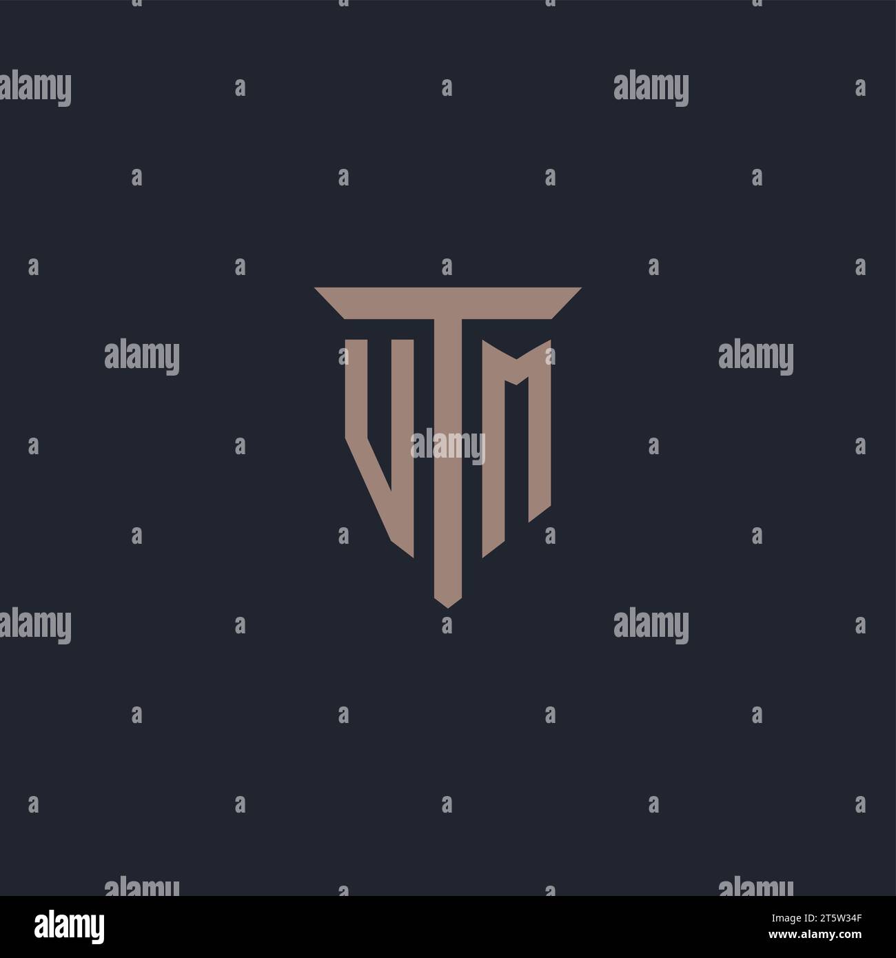 VM initial logo monogram with pillar icon design vector Stock Vector ...