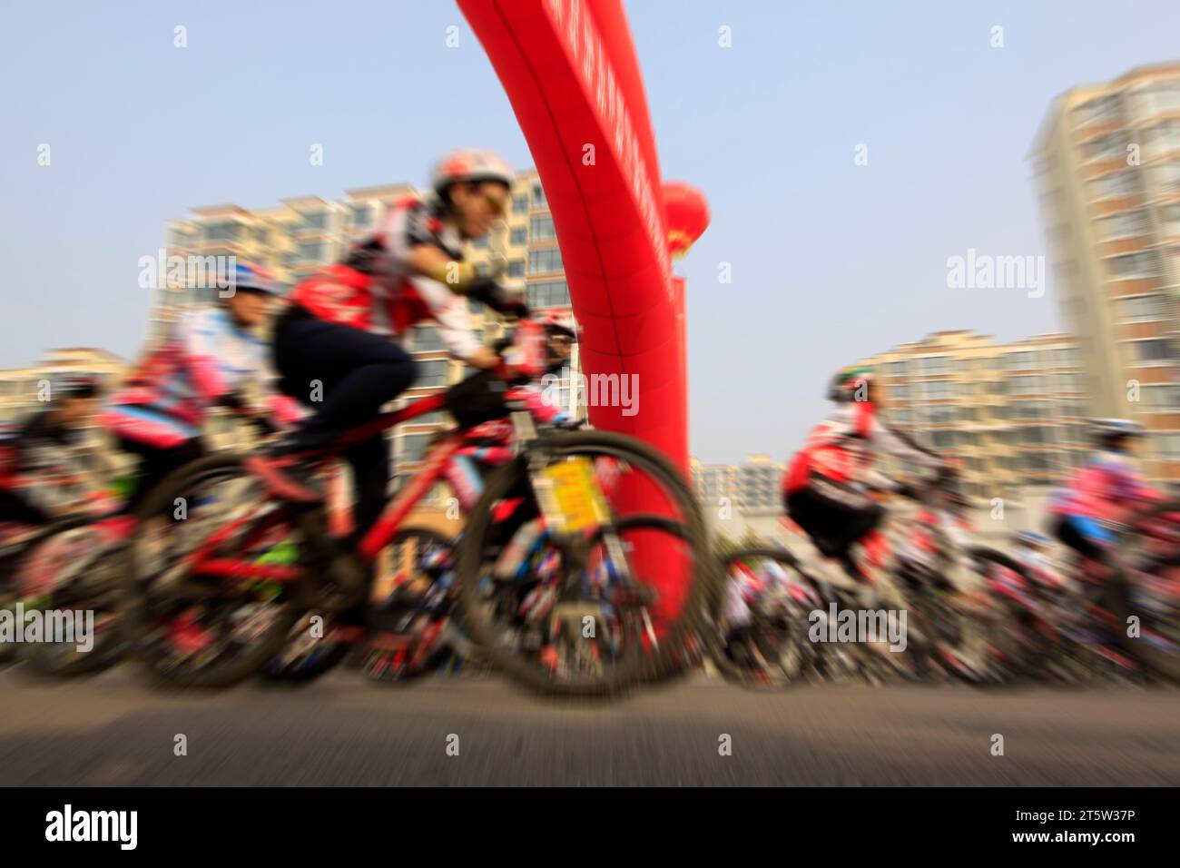 cycling race site on the road, China Stock Photo - Alamy